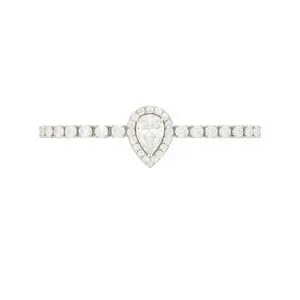 MAISON DE GALA Teardrop Crystal Bracelet - Silver