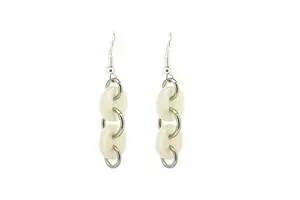 VICKISARGE Button Drop Earrings White