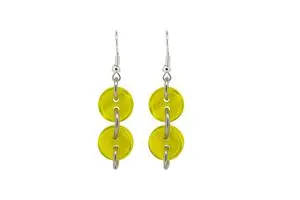 VICKISARGE Button Drop Earrings - Yellow