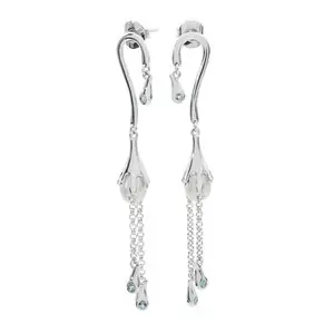 LUCY QUARTERMAINE Pearl Couture Drop Earrings - Silver