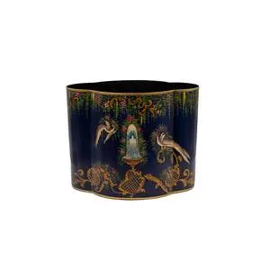 NILA PARMAR DESIGNS Paradise Garden Hand-painted Vase - Blue