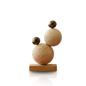 MARLETH Neutrals Travertine Bubble Decor - Brown