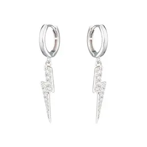 SCREAM PRETTY Lightning Hoop Earrings - Silver