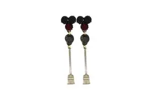 VICKISARGE Skull & Broom Dangle Earrings