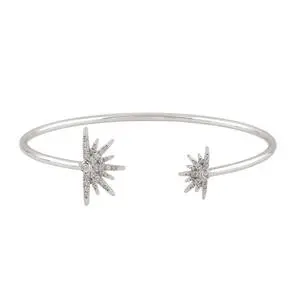ARTISAN Diamond Starburst Open Cuff Bracelet - White