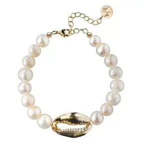 ADRIANA PAPPAS DESIGNS Pearl Bracelet With Shell - White