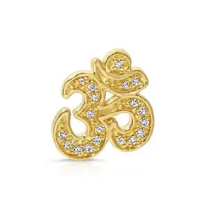 Maya Brenner Designs 14k Yellow Pavé Om Stud Earring - Gold