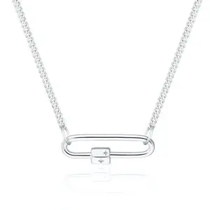 SCREAM PRETTY Long Link Carabiner Curb Chain Necklace - Silver