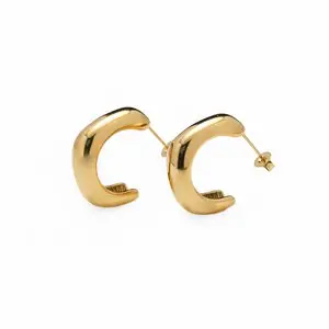 MISS CECILIA Square Hoop Earrings - Gold