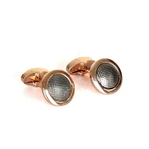 DAVID WEJ Circle Patterned Cufflinks - Rose Gold