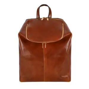 TIME RESISTANCE Cognac Leather Backpack - Brown