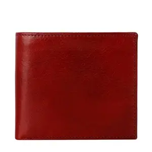 TIME RESISTANCE Leather Bifold Wallet Daniel - Red