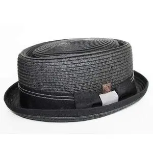 DASMARCA HATS Rico Telescope Crown Porkpie Hat - Black