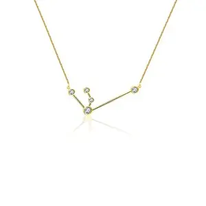 GENEVIEVE COLLECTION Aquarius Zodiac Constellation Necklace - Gold