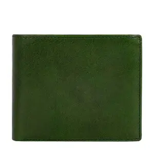 TIME RESISTANCE Leather Bifold Wallet Daniel - Green