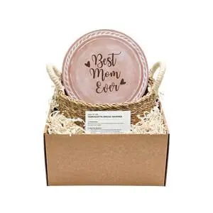 KORISSA Bread Warmer & Wicker Basket Mom Round - Brown