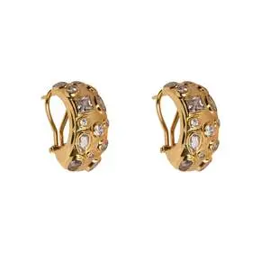 Bounkit Amaya Clip On Hoop Earrings - Gold
