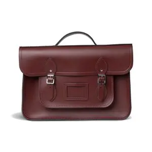 CAMBRIDGE SATCHEL The Company 15-inch Batchel - Black/white