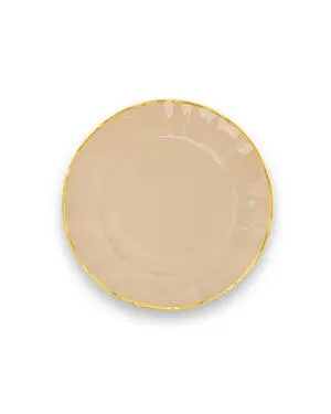 Mojjere Fine Porcelain Charger Plate Mocha Color Design - Pink