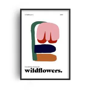 FANCLUB Wildflowers Abstract Music Giclée Art Print A2 - White