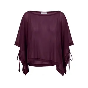 SEROTONE SWIM Swim Cover Up Mesh Rectangle Top - Red