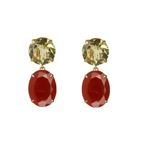 Bounkit Vanessa Dangle Earrings - Yellow/red