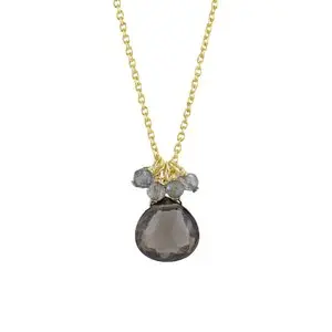 MOUNIR LONDON Smokey Quartz And Labradorite Pendant - Brown