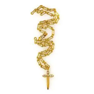 JAGGED HALO JEWELRY Karma Dagger Pendant Necklace - Gold