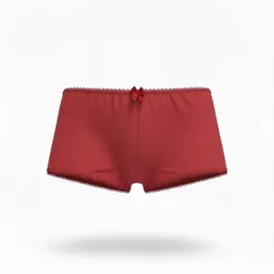 THE COOLGIRL NYC Jane Boyshort In Cotton - Red