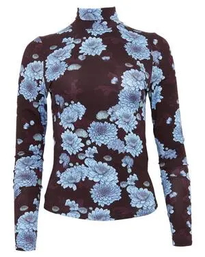 LORDS OF HARLECH Floral Turtleneck Top - Purple