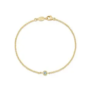 DOWER & HALL Aquamarine Vermeil Chain Bracelet - Gold