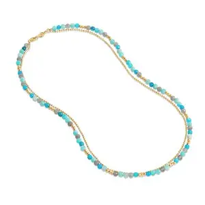 DOWER & HALL Ocean Orissa Gemstone Necklace - Gold