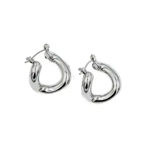 SUPERDIVAJEWELLERY Twisted Hoop Earrings - Silver