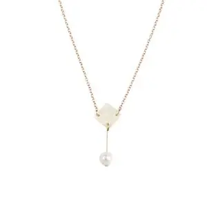 Likhâ Mother-of-pearl And Pearl Drop Necklace - White