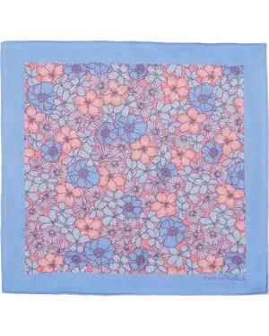 LORDS OF HARLECH Hudson Dense Floral Merino Handkerchief Pocket Square - Pink