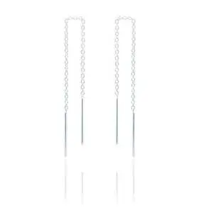 WARE COLLECTIVE Baby Link Chain Threader Earrings - Silver