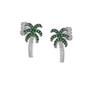 SPERO LONDON Palm Tree Sterling Stud Earrings - Silver