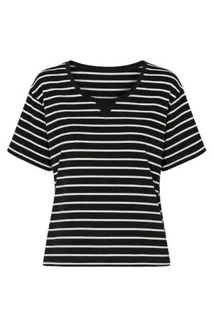 CONQUISTA Loose Fit Striped Top
