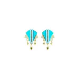 GISSA BICALHO Handmade Acrylic Dangle Earrings - Blue