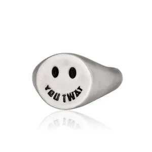 CARTOGRAPHY Smiley Signet Ring - Silver