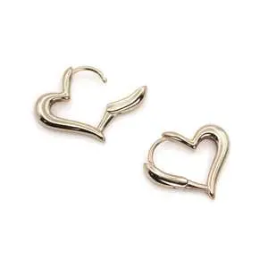 VICSTONENYC FINE JEWELRY Sterling Heart Hoop Earrings - Silver