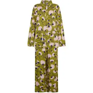 LILY AND LIONEL Evie Long Sleeve Floral Print Pyjama Set - Green