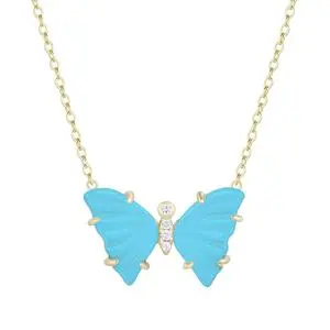 KAMARIA Butterfly Pendant Necklace - Gold