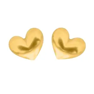 THE PINK REEF Oversized Puff Heart Stud Earrings - Gold