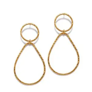 JAREDJAMIN Textured Tear Drop Earrings - Gold