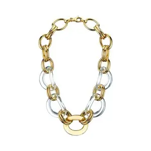 GOLD & HONEY Clear Link Lucite Necklace - Gold