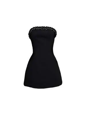 JANE GALA Strapless Mini Dress With Crystal Embellishments