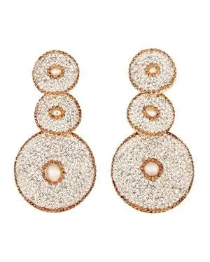 CRYSTALS AND CO Large Crystal And Baroque Pearl Drop Earrings - White