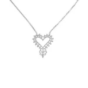Zoë & Morgan Heart Pendant Necklace - Silver