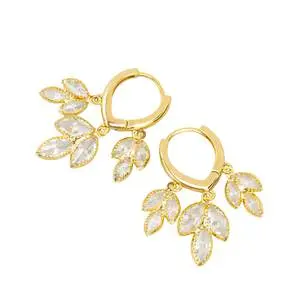 STARFISH PROJECT Golden Laurel Crystal Drop Earrings - Gold